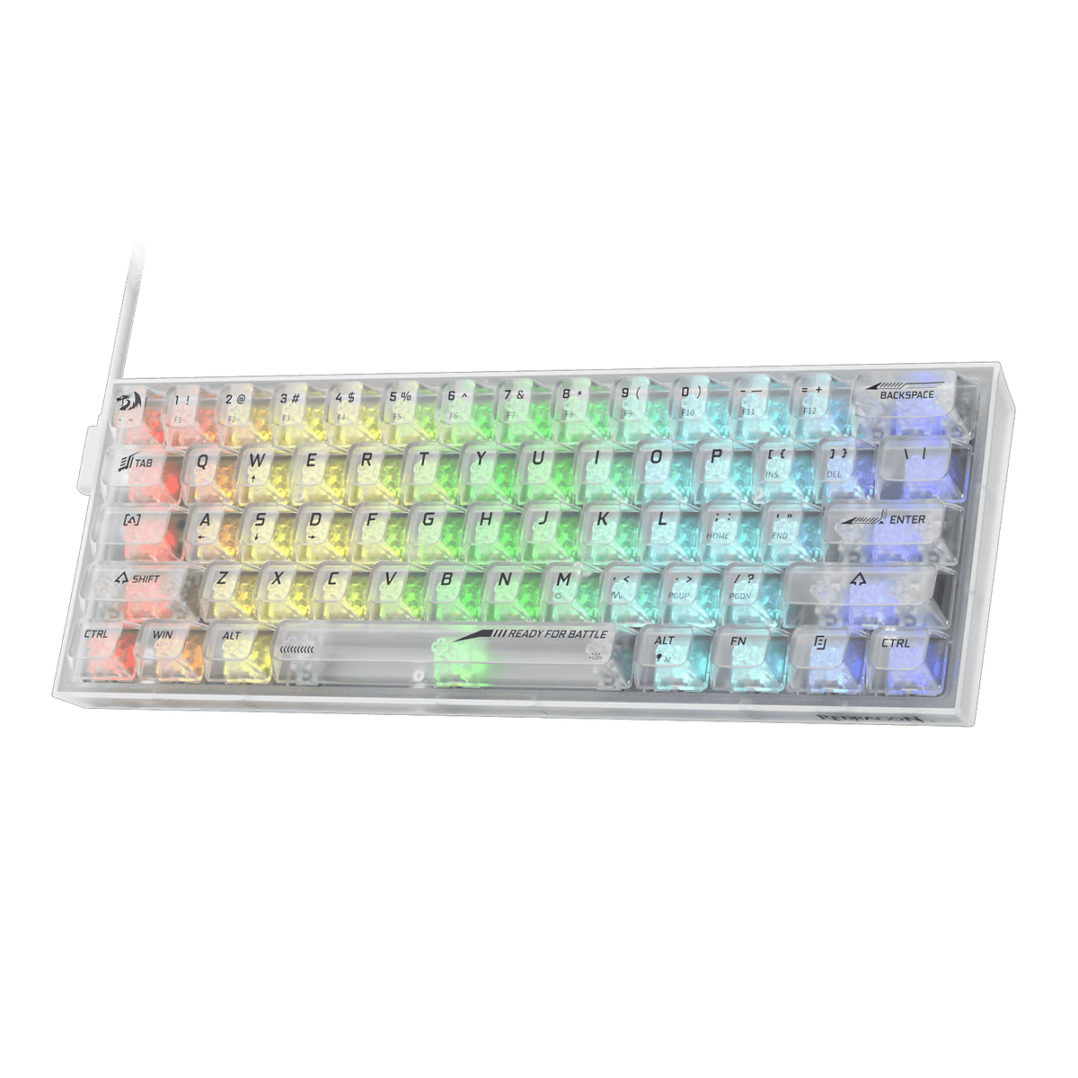 Redragon K617 SE 60% 61 Keys Compact Full-Transparent Mechanical ...