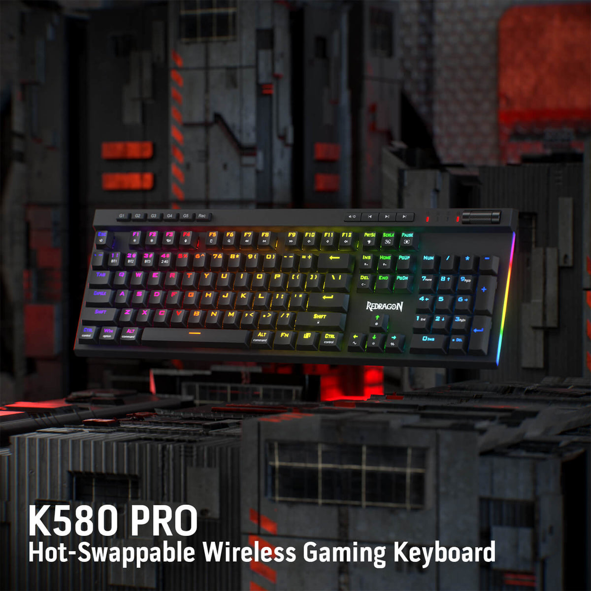 Redragon K580 PRO Wireless RGB 3 Modes Red Switch Gaming Keyboard – REDRAGON ZONE