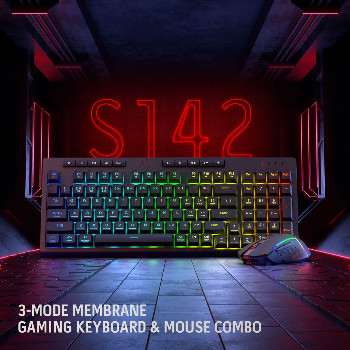 RYLO PRO S142 Membrane Gaming Keyboard & Mouse Tri-Mode Combo – REDRAGON ZONE