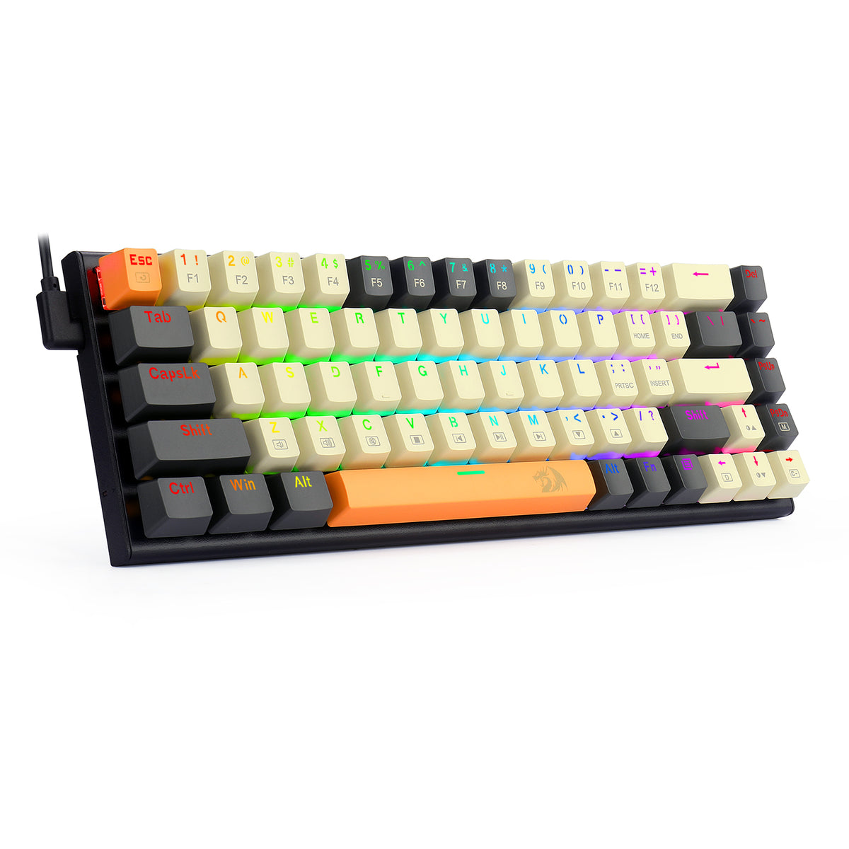 Redragon K633CGO-RGB Ryze RGB LED Backlit Mechanical Gaming Keyboard w ...
