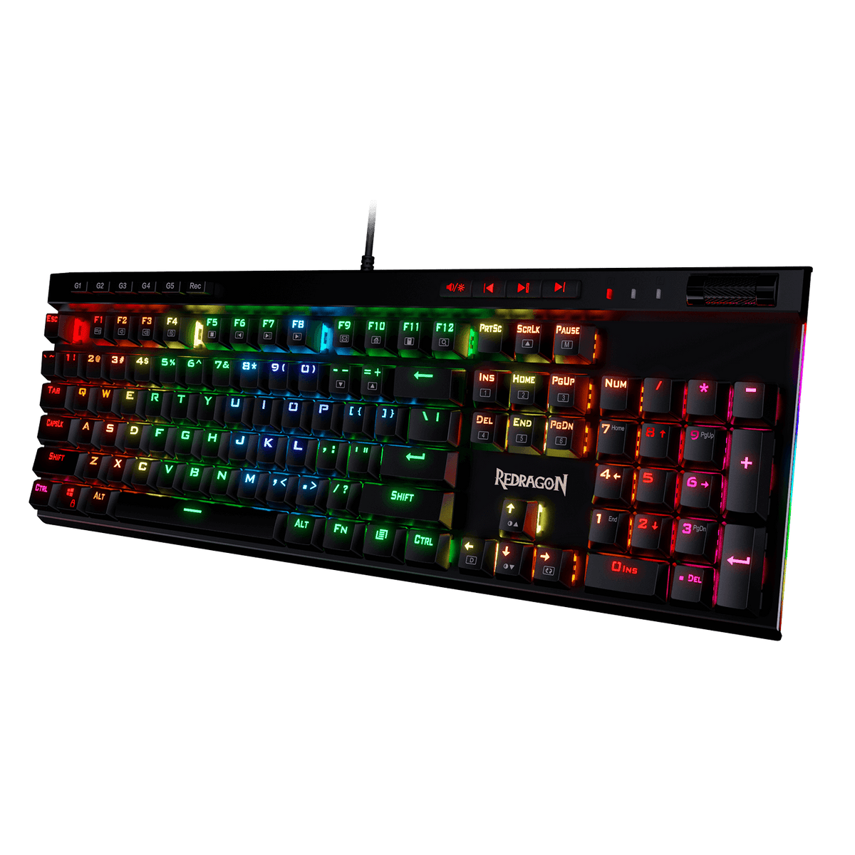 Redragon K580 RGB Backlit Mechanical Gaming Keyboard with Macro Keys ...
